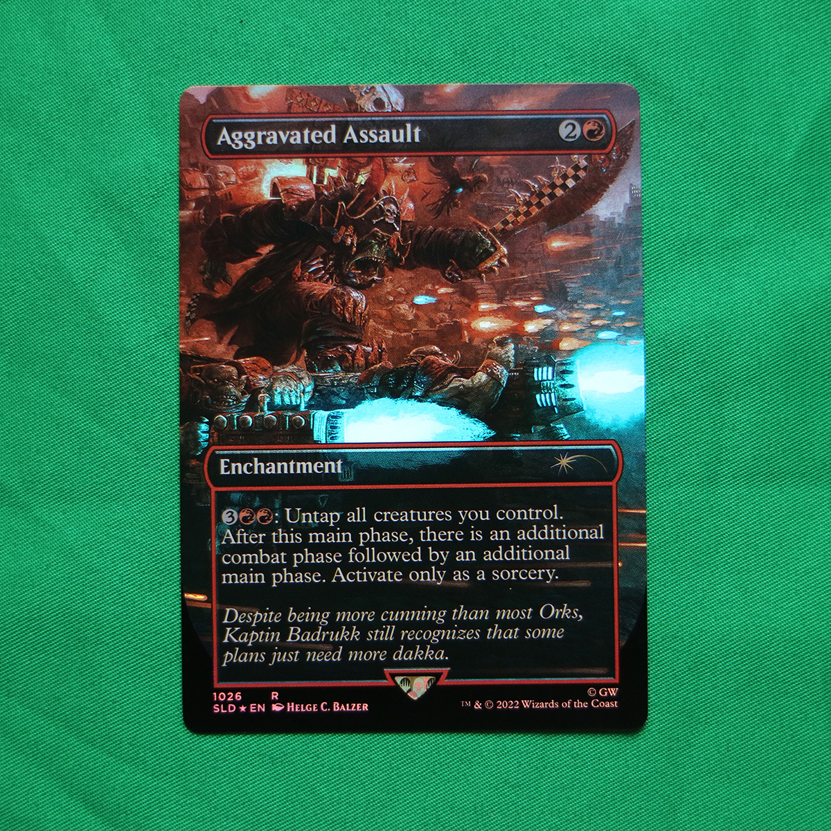 Aggravated Assault SLD#1026 foil mtg proxy magic the gathering proxies cards gp fnm playable ...